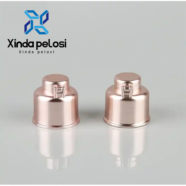 Plastic Cosmetic Bottle Caps PP Lid Electroplating Aluminium Bell Shape ...